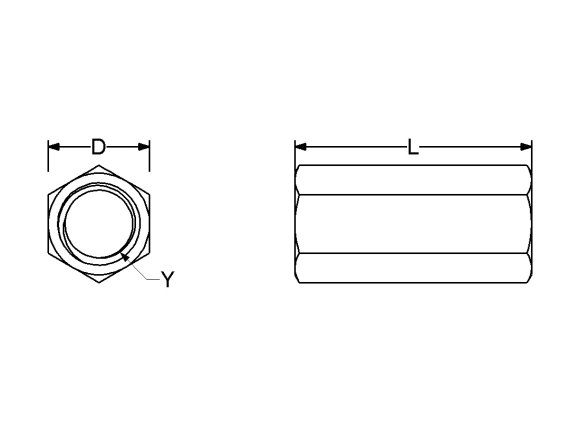 Coupling Nuts 5/8-11 x 2-1/8 in A563 A Steel ZC3