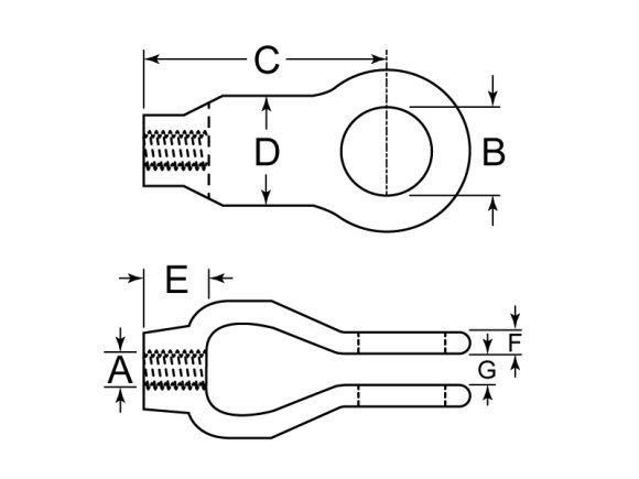 Clevis End#2-1/2, 3/4C LH 13/16,1 HDG OV