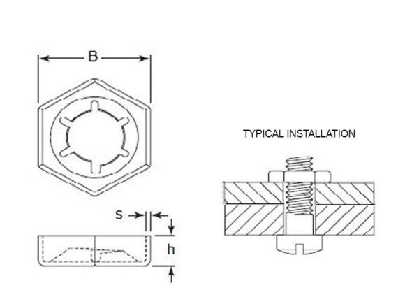 Tinnerman Palnut Locknut 1-7/16 ScrSz 1-14 9 Notch Zinc+Triv