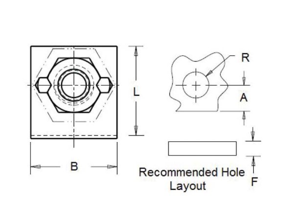 U-Nut Retainer Screw Size 1/4-20 U-TYPE P.O