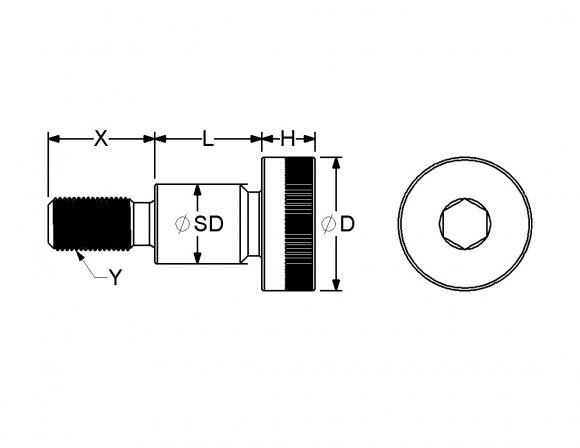 Cap Head Shoulder Bolts M10 x 25 Steel BO
