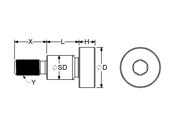 Cap Head Shoulder Bolts M4 x 2 Steel BO