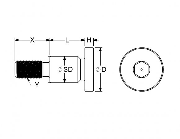 Cap Head Shoulder Bolts M8 x 12 316 SS