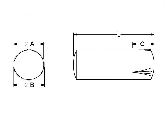 Groove Pin 1/8 x 3/4 Type C Alloy Steel Plain Oiled