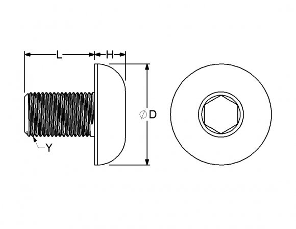 Button Head Machine Screws M8 x 1.25 x 40 ISO 7380 18-8 SS