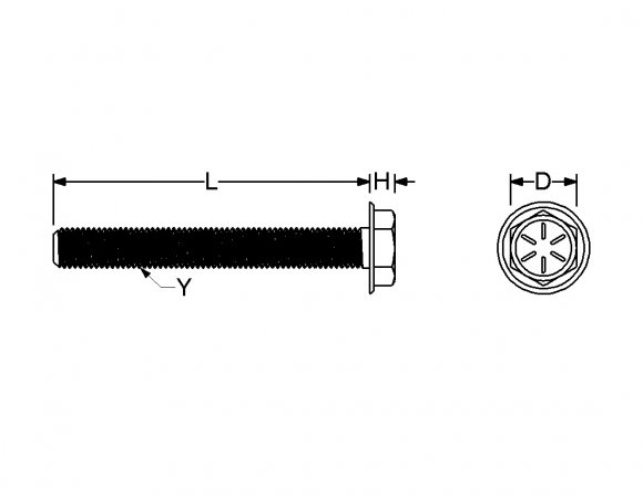 Flange Hex Head Bolts #8-32 x 3/8 in 5 SteelZC