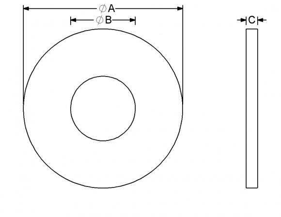 Fender Flat Washers M12 x 40 SteelZC