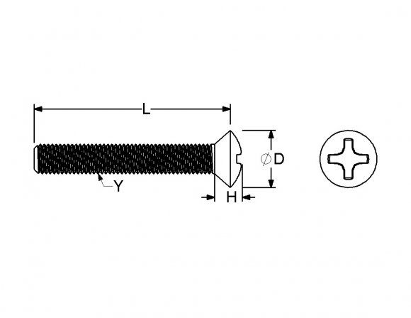Oval Head Machine Screws #10-24 x 2 in SteelZC