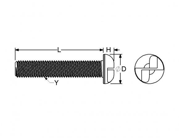 Round Head Machine Screws #6-32 x 1/2 in SteelZC