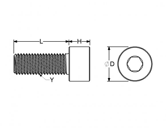 Cap Head Socket Screws M14 x 2 x 45 316 SS