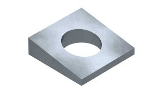 Square Beveled Washers 1/2 x 1-1/4 in Malleable Iron