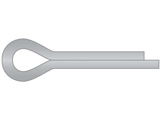 Cotter Pin T-Head 1/4 x 1-1/4 Carbon Steel Zinc Clear