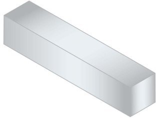 Machine Key 1/4 x 1/4 x 1 Form B Carbon Steel Undersize