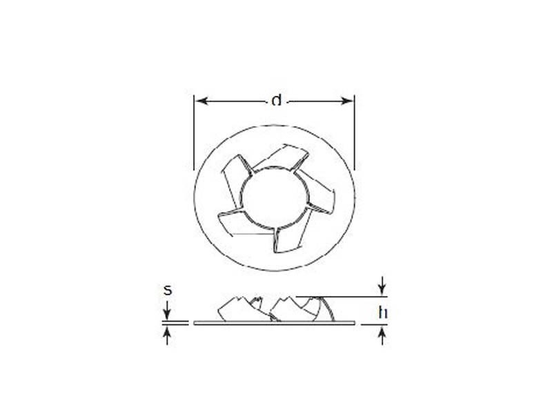 Tinnerman Pushon Retainer M12.7 x 2.18 Screw Size 6-1