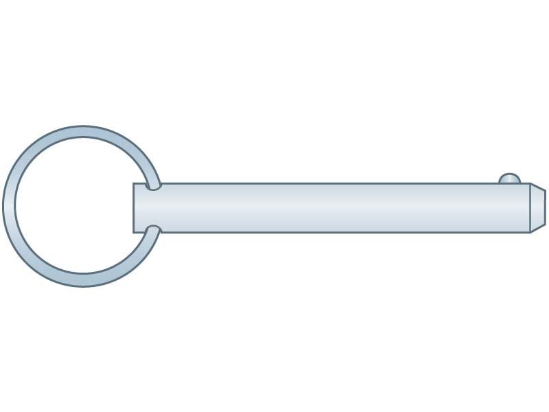Detent Pin 7/16 x 4.563 (4-9/16) Medium Carbon Steel Zinc Clear