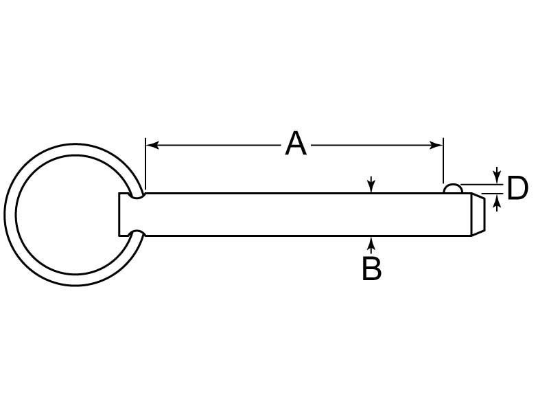 Detent Pin 1/4 x 2.000 (2) 300 Series Stainless Steel Plain