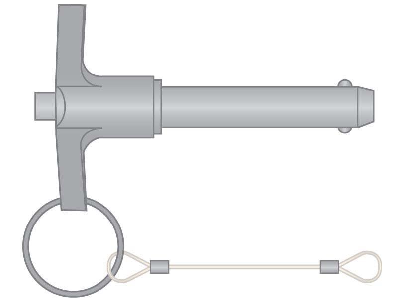 Positive Lock Quick Release Pin T Handle 5/8 x 2 SS Lanyard