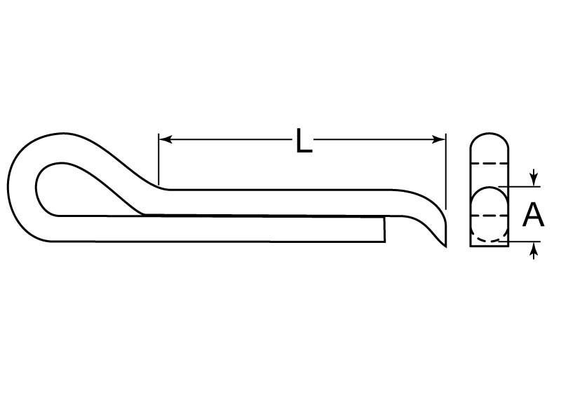 Cotter Pin Hammerlock 1/8 x 5/8 Carbon Steel Zinc Clear