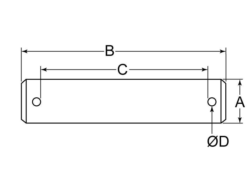 Drilled Headless Pin 3/8 x 2-1/2 Carbon Steel Zinc Clear