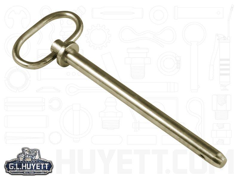 Hitch Pin Round Handle 1/2 x 5-3/4 C1035-1045 Zinc Yellow