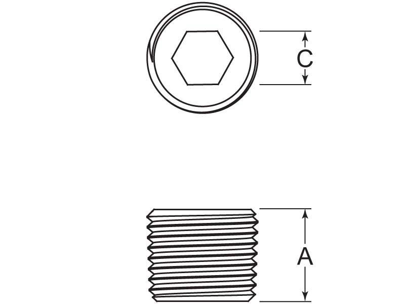 Pipe Plug M8 Hex Socket DIN 906/158 Steel
