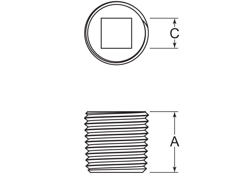 Pipe Plug 1/2 Square Socket SAE J531 Steel