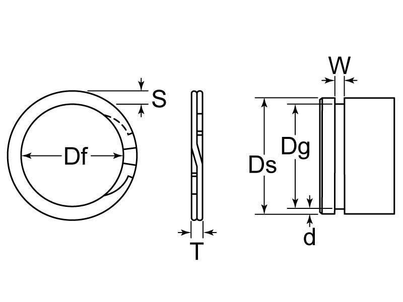 Spiral Retaining Ring External HD 1/2 Stainless Steel