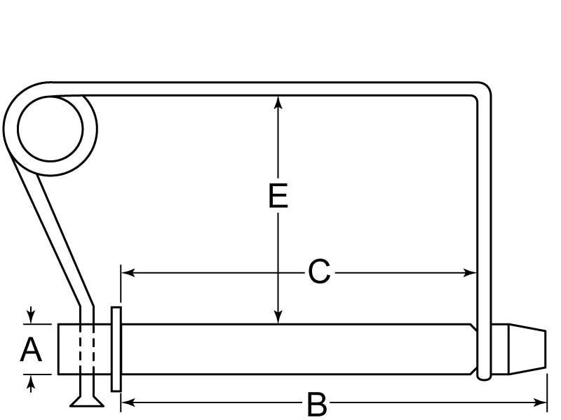 Snap Safety Pin Coil Tension 1/2 x 3-1/2 HD Steel ZC