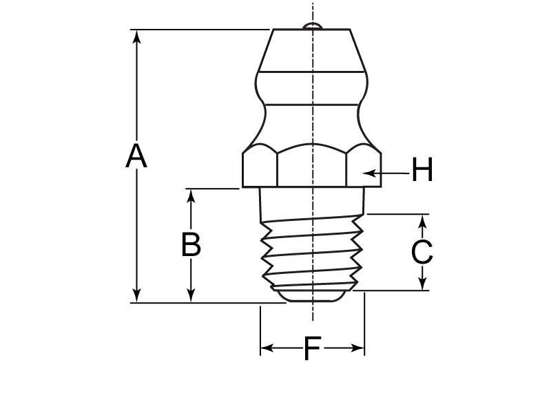 Alemite Grease Fitting Zerk M6 X 1 Taper Thread Steel ZC Alemite Grease Fitting Zerk M6 X 1 Taper Thread Steel ZC