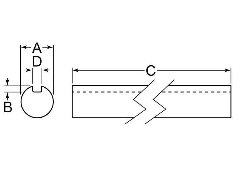 Full Keyed Shaft 2-15/16 inx6 Ft 1045TP
