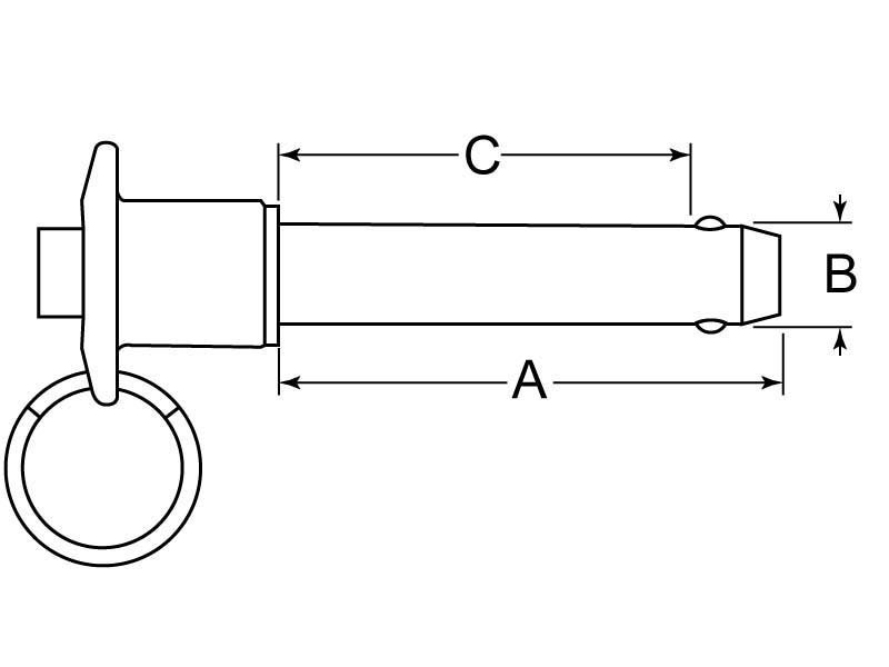 Positive Lock Quick Release Button Hd Pin 5/8 x 1-1/2 SS