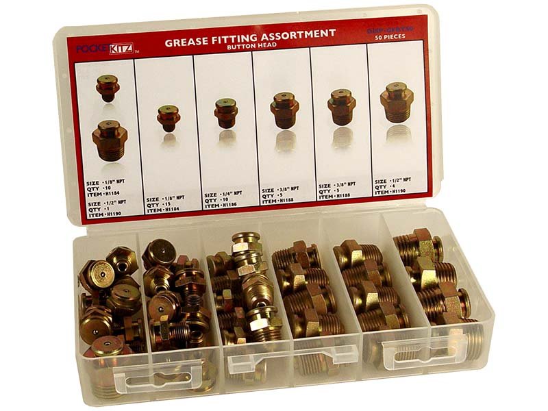 Grease Fitting Button Head Assortment 50pcs