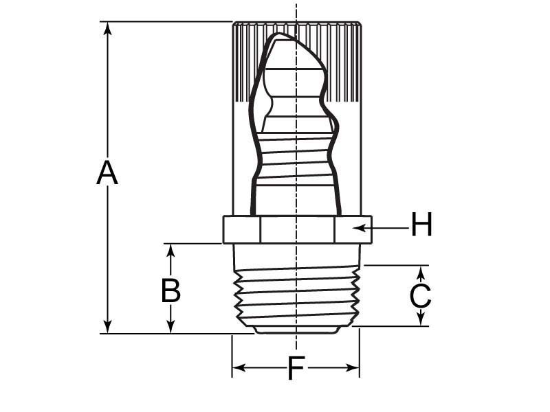 Alemite Grease Fitting Zerk with Dust Cap 1/8-28 BSP ZC