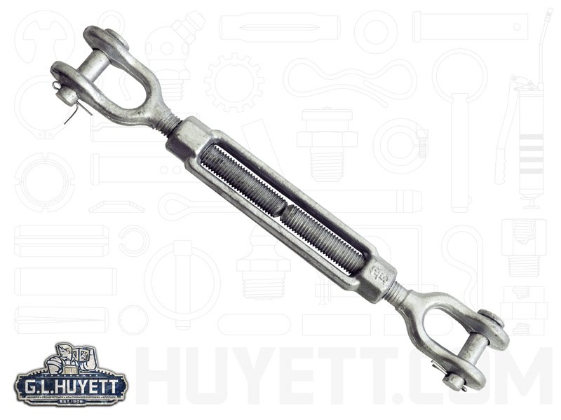 Turnbuckle, Jaw X Jaw, 3/4 X 6, CS, Hot Dipped Galvanized