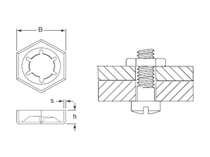 Locknut 1-1/8 Screw Sz 3/4-10 6 Notch MG