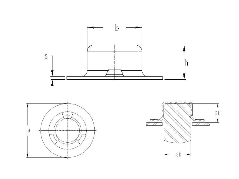 Tinnerman Washer Cap Stud Size 5/8 Zinc Electroplate