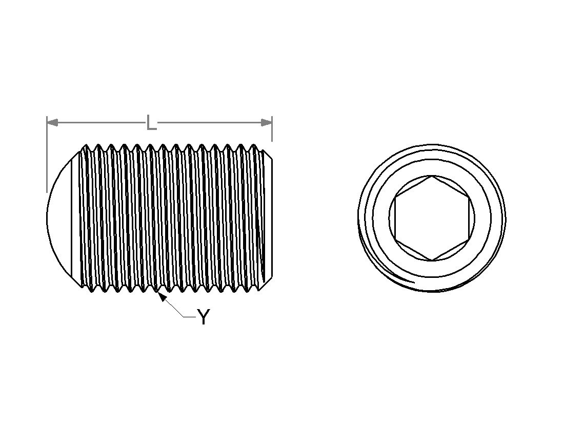 Headless Set Screws 5/16-24 x 3/8 in Steel BO