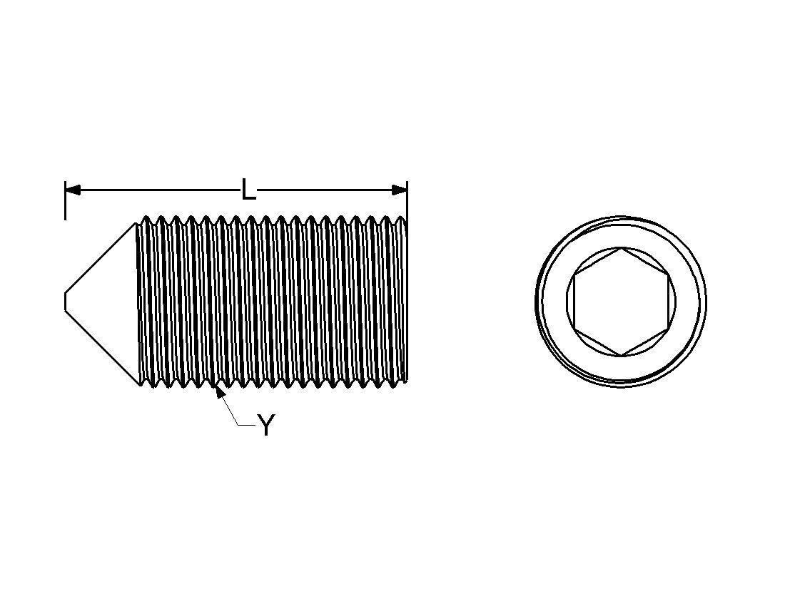 Headless Set Screws #6-32 x 1/8 in Steel BO