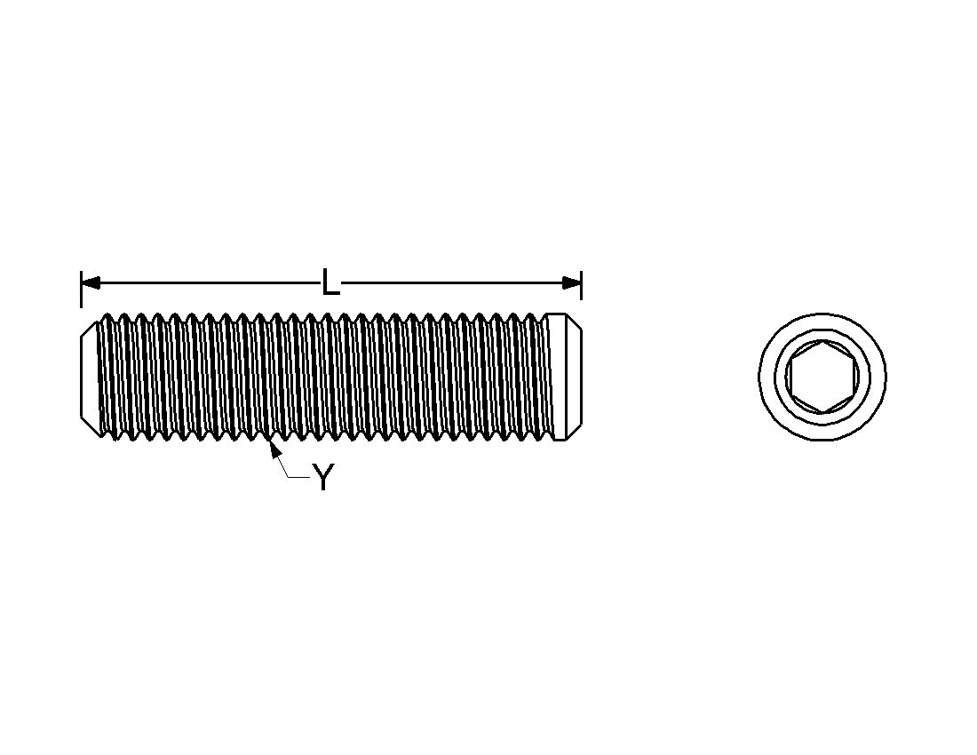 Headless Set Screws M10 x 1.5 x 40 316 SS