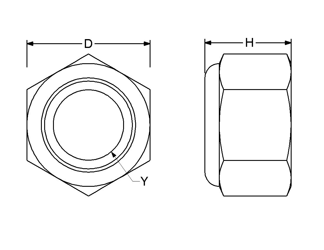 Nylon Insert Lock Hex Nuts #4-40 x 9/64 in 316 SS