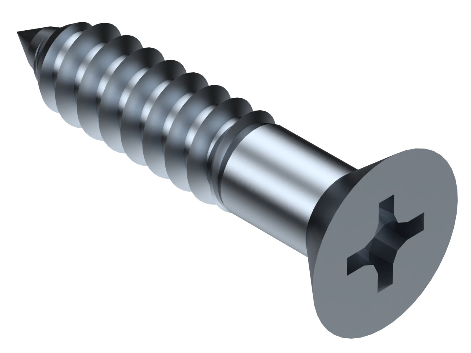 Flat Head Wood Screws #7-16 x 2 in Steel ZC