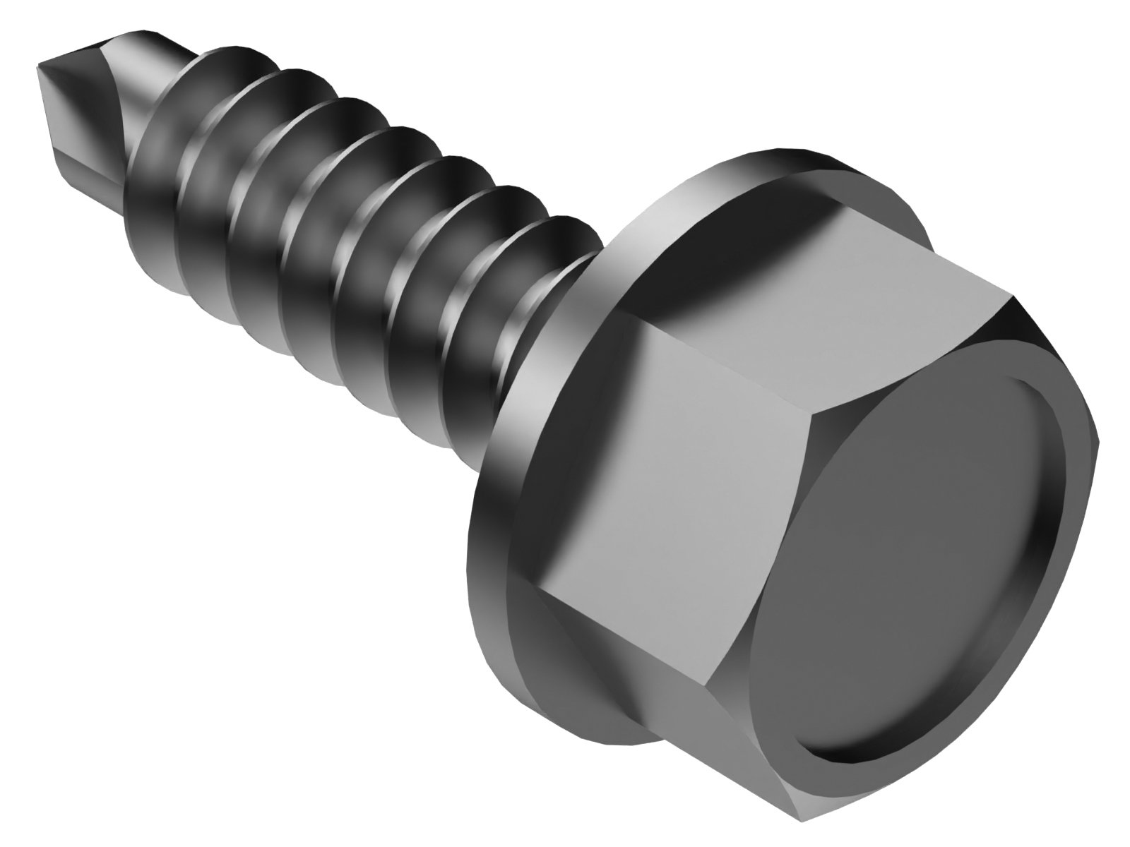 Flange Hex Sheet Metal Screws #8-15 x 1-1/2 in Steel ZC3