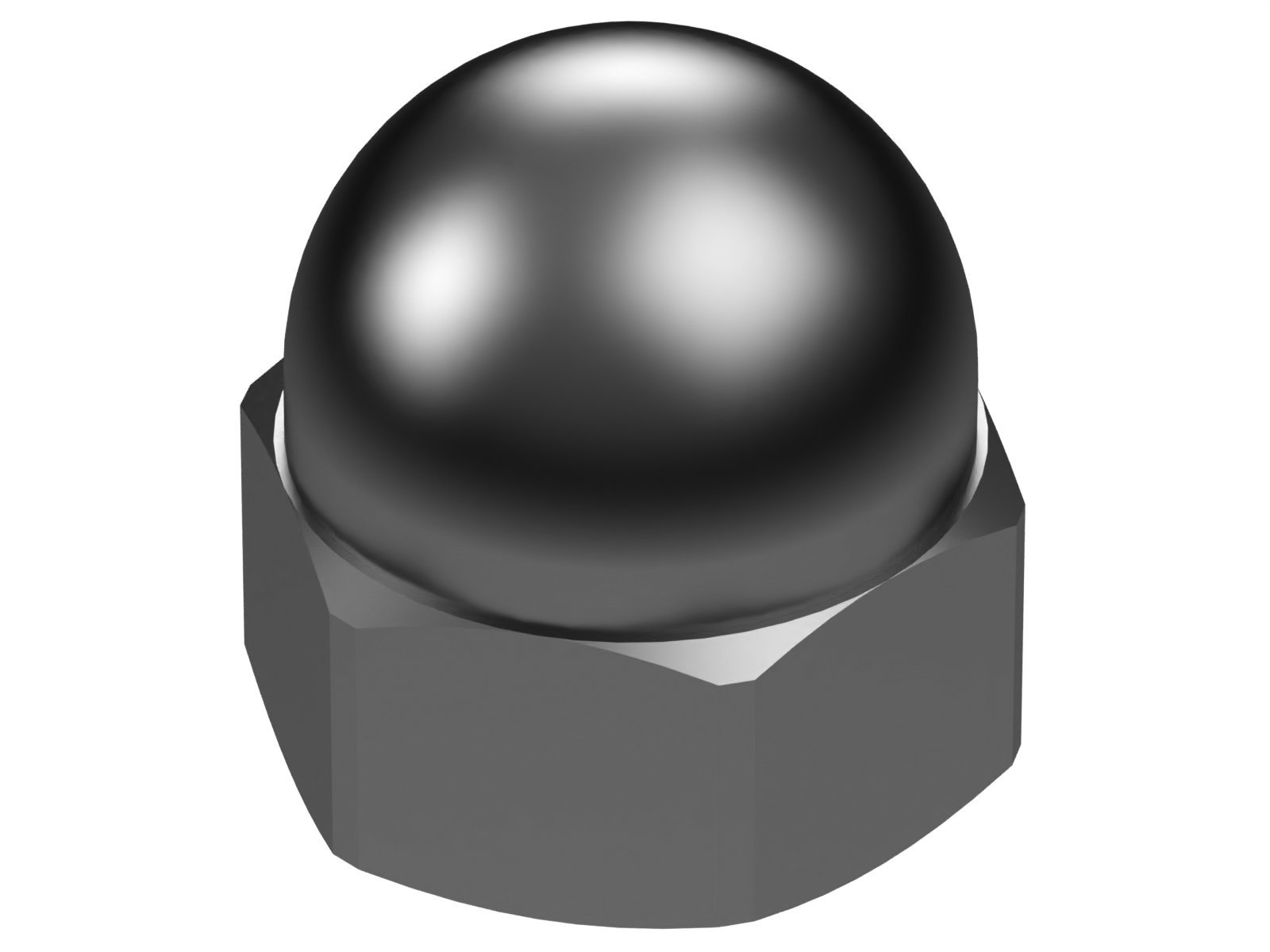 Round Cap Nuts 3/8-16 x 27/64 in Steel NickelPlated