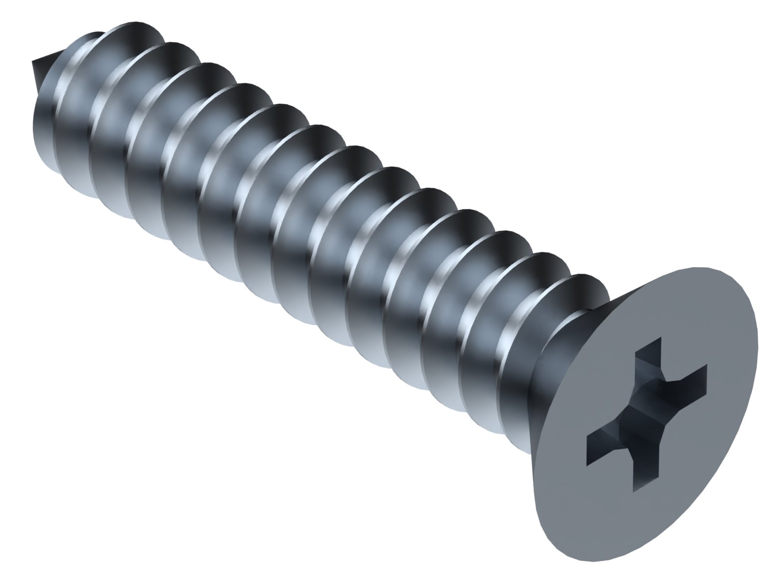 Flat Head Sheet Metal Screws #12 x 4 in SteelZC