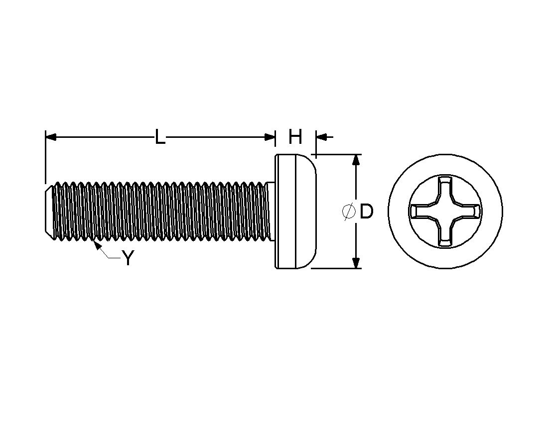 Pan Head Machine Screws M6 x 1 x 8 DIN 7985A SteelZC