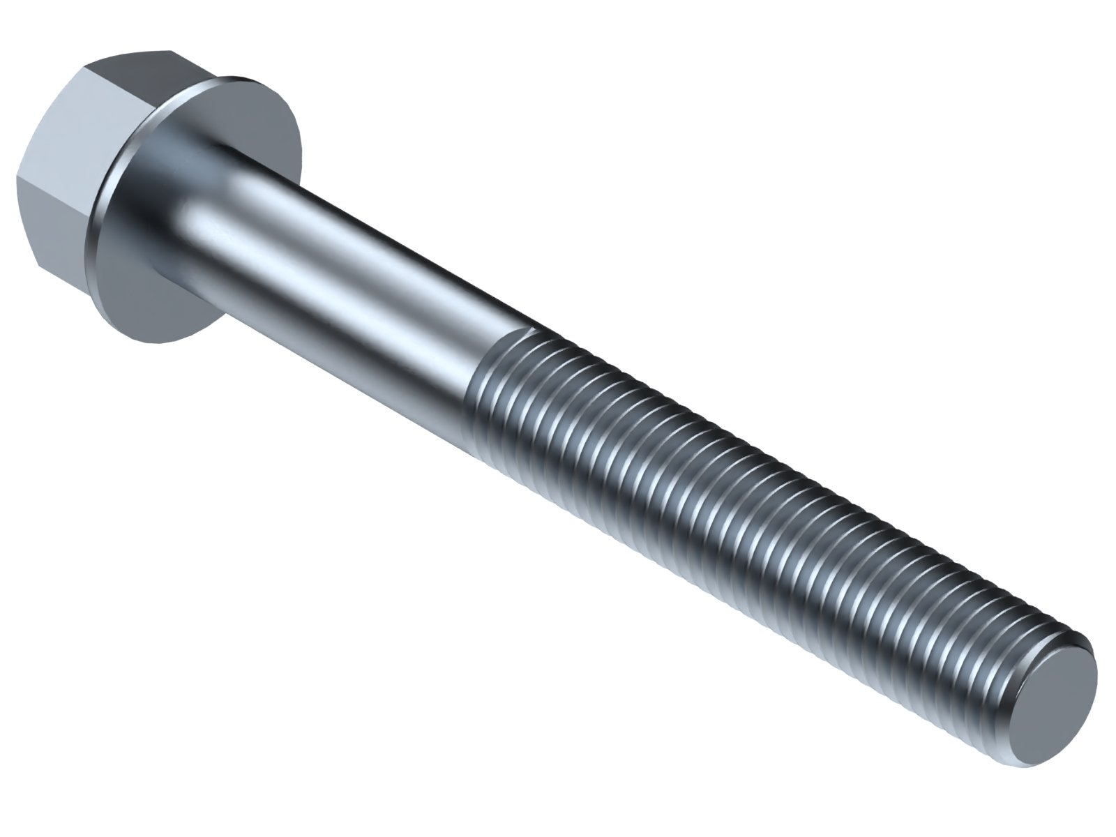 Flange Hex Head Bolts M6 x 1 x 45 DIN 6921 8.8 SteelZC