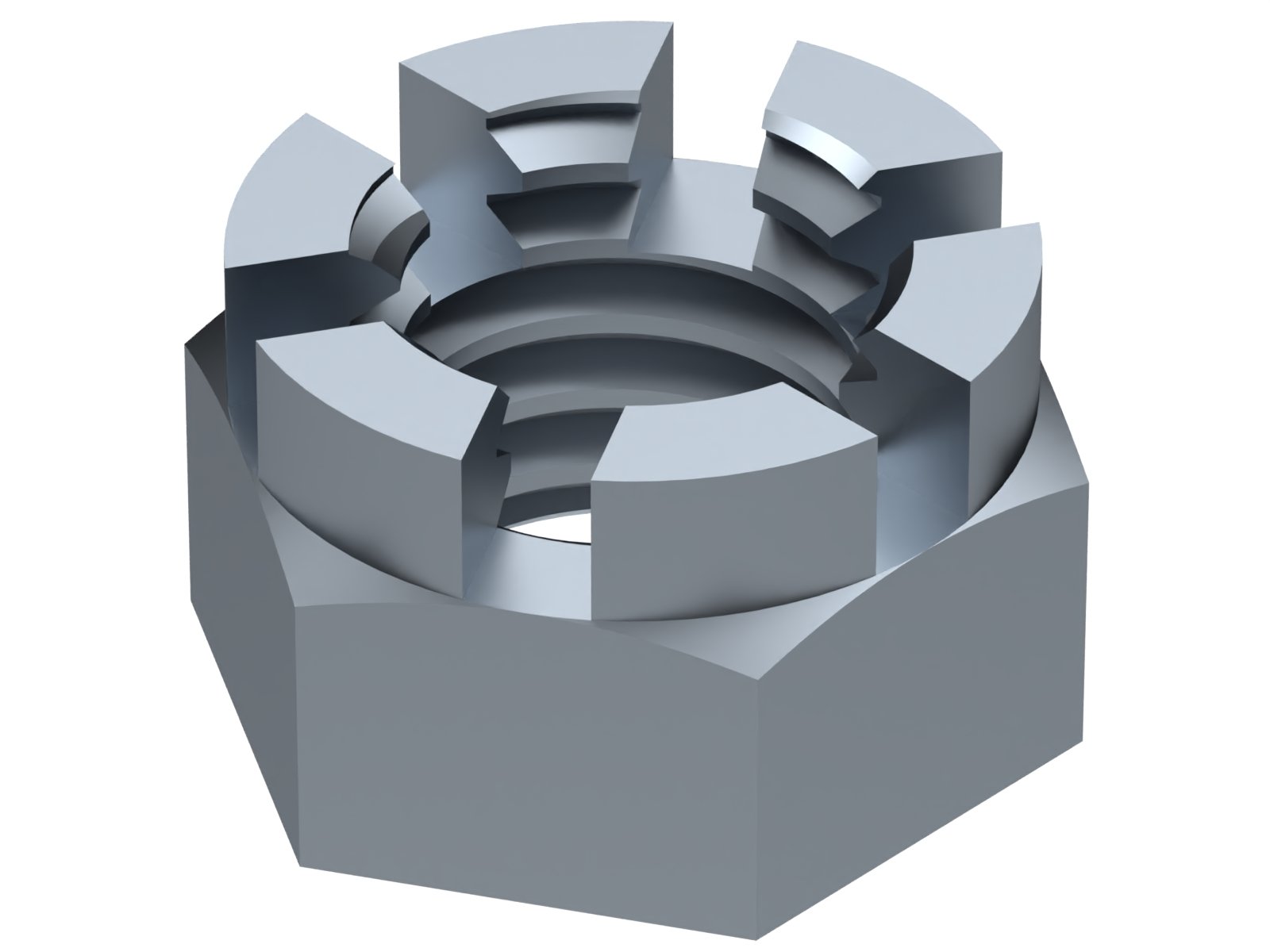 Slotted Lock Hex Nuts 1/2-13 x 9/16 in SteelZC