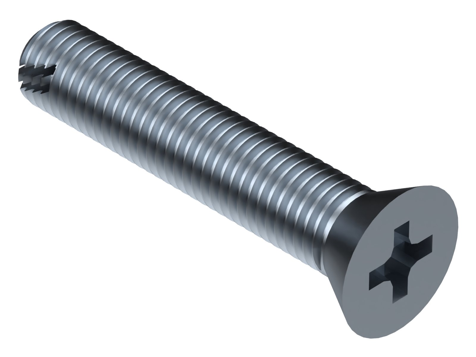Flat Head Sheet Metal Screws #10-24 x 3/4 in Steel ZC3