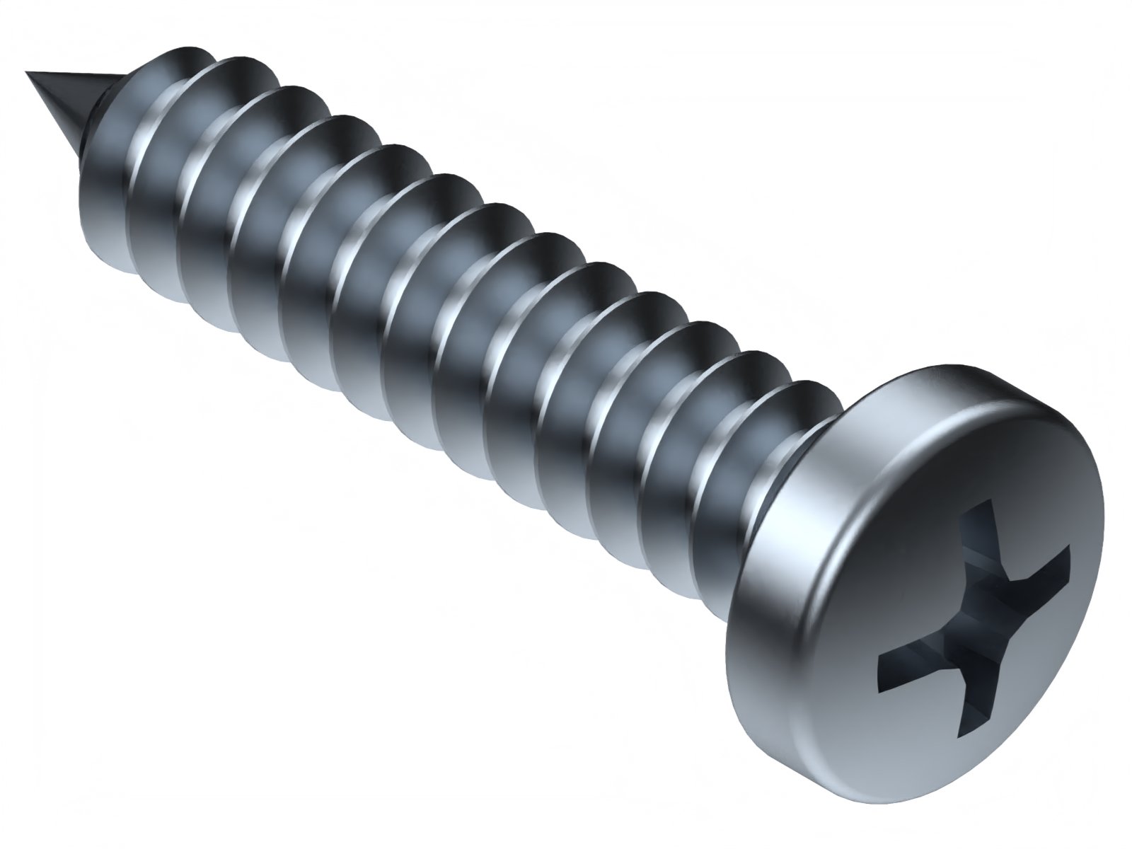 Pan Head Sheet Metal Screws #6-18 x 1-1/2 in Steel ZC3