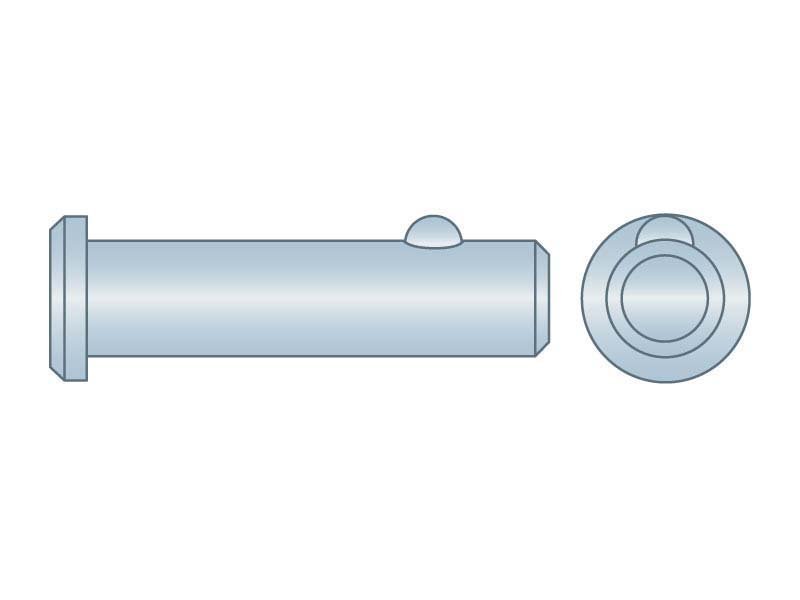Clevis Pin Cotterless 1/4 x 4 Low Carbon Steel Zinc Clear